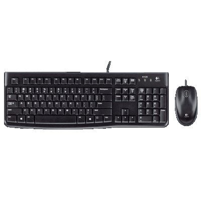 Logitech MK120 žičana tastatura(membranski tasteri US) i miš(optički 1000dpi) crna boja | 920-002563