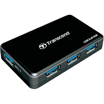 Transcend USB 3.0 hub 4 Porta (Crni) - TS-HUB3K - Sa dodatnim napajanja