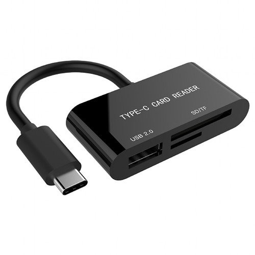 Gembird Čitač kartica USB Type C crni MicroSD/SDHC/SDHC | UHB-CR3-02