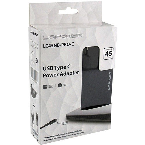 LC POWER Univerzalni punjač za notebook-ove 45W + USB Type-C | LC45NB-PRO-C