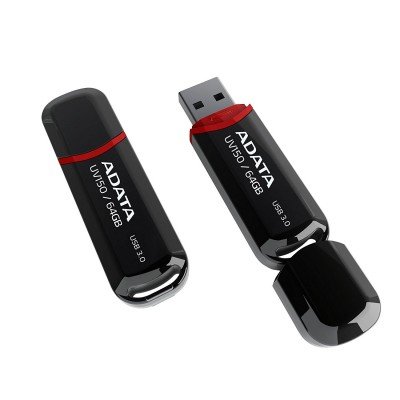 ADATA 64GB DashDrive UV150, USB 3.2, Black | AUV150-64G-RBK