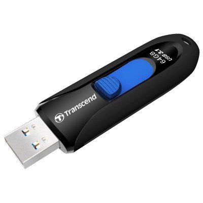 Transcend USB 64 GB, JetFlash 790, USB3.0, 90/28 MB/s, Capless design, Black/Blue | TS64GJF790K