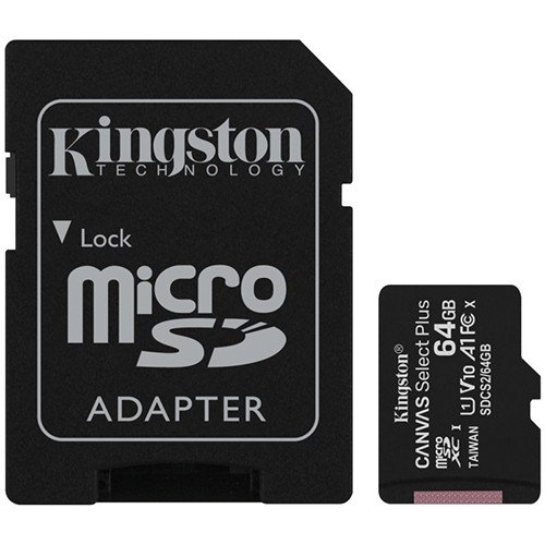 Kingston Memorijska kartica 64GB microSDXC sa SD adapterom SDCS2/64GB - A1, Class 10, Canvas Select Plus, Brzina čitanja 100 MB/s