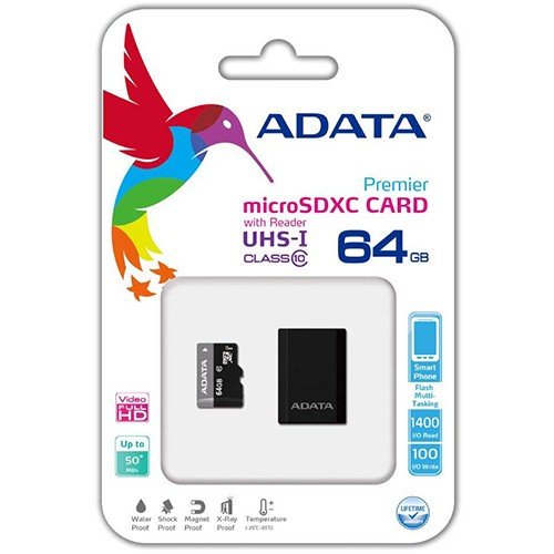 ADATA Memorijska kartica microSDXC Premier - AUSDX64GUICL10-RA1 - 64GB microSDXC Class 10 UHS-I