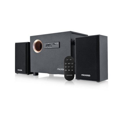 Microlab Drveni stereo 2.1 zvučnici za računar sa daljinskim upravljačem 10W 3.5mm USB SD kartica crni | M-105R