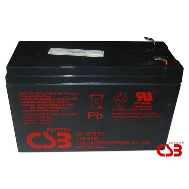 CSB UPS CSB Baterija, 12V- 7.2 Ah @ 20hr-rate to 1.75V per cell @ 25°C | GP1272 F2