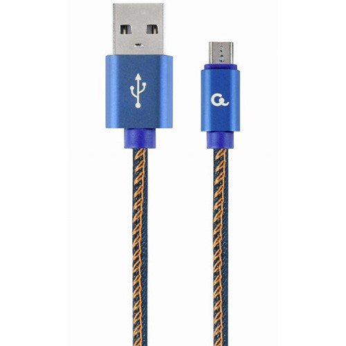 Gembird Premium Micro-USB cable, metal connectors, 1 m, jeans (denim) blue | CC-USB2J-AMmBM-1M-BL