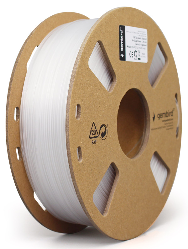 3DP-PETG1.75-01-W PETG Filament za 3D stampac 1.75mm, kotur 1KG WHITE