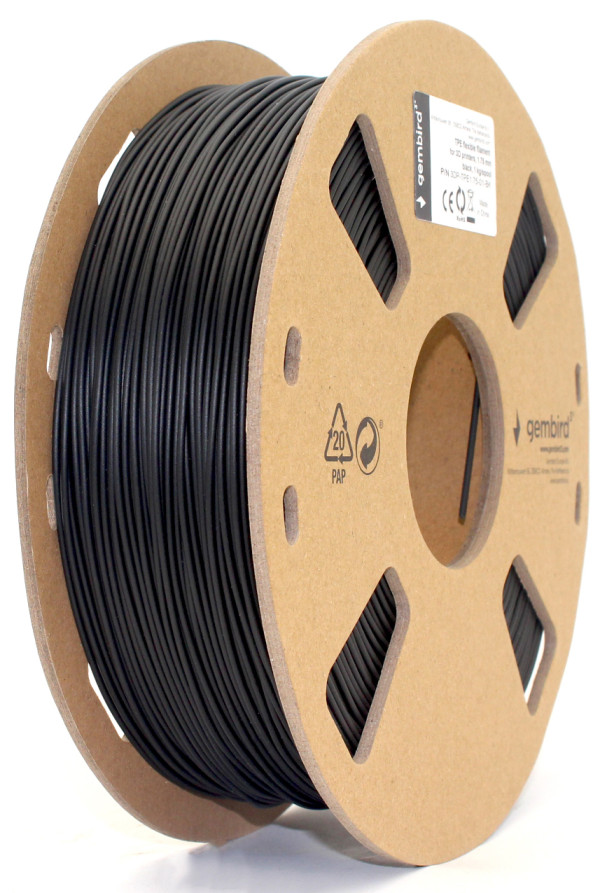 3DP-TPE1.75-01-BK TPE FLEKSIBILNI Filament za 3D stampac 1,75mm kotur 1KG BLACK