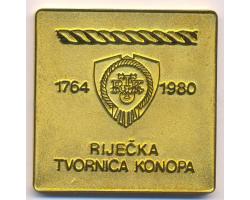 F30510 - Plaketa Rijeka, tvornica konopaca, 1980