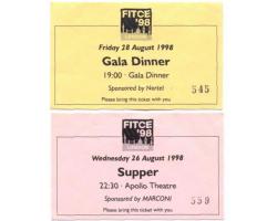 D92210 - England. Dinner & Supper (28&26.08.1998) coupons