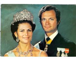 J82452 - Fotografija - razglednica švedskog kralja i kraljice