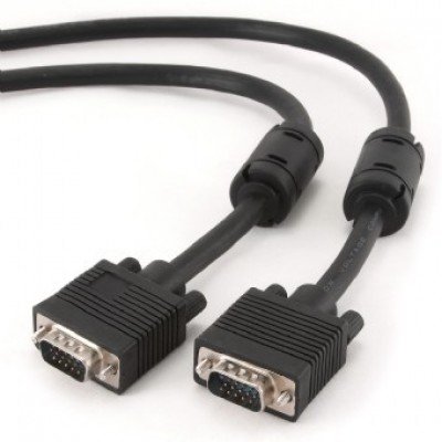 Gembird Premium dual-shielded VGA cable HD15M/HD15M with ferrite cores, 5 m, black | CC-PPVGA-5M-B