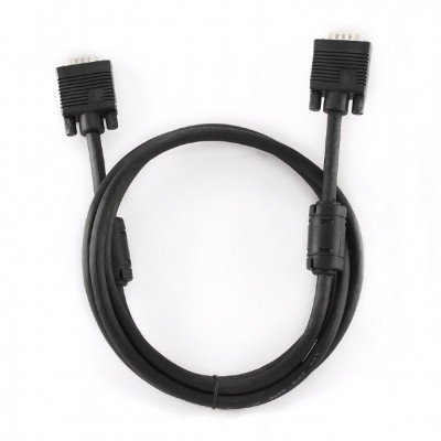 Gembird Premium VGA HD15M/HD15M dual-shielded w/2*ferrite core cable, 1.8m, black color, blister packing | CC-PPVGA-6B