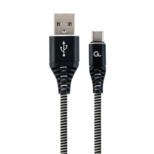 Gembird Pleteni kabl USB Type-C za punjenje i prenos podataka 2m | CC-USB2B-AMCM-2M-BW