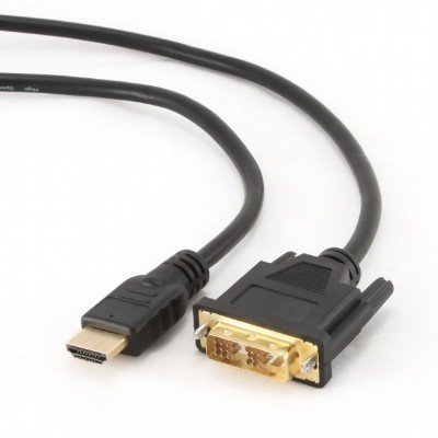 Gembird HDMI to DVI male-male cable with gold-plated connectors, 1.8m, bulk package | CC-HDMI-DVI-6