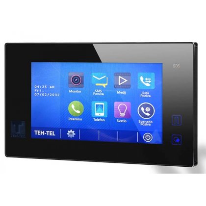 Unutrašnja jedinica video interfona DT47MG(V2)/TD7-B, 7“ touch screen ekran – CRNI