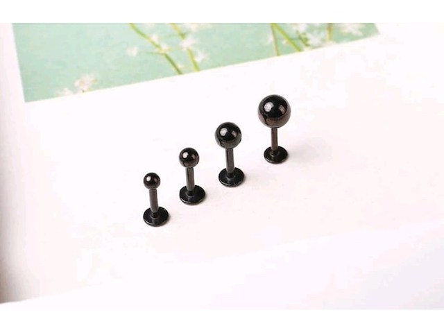 Crni labret pirsing SET (4 kom)
