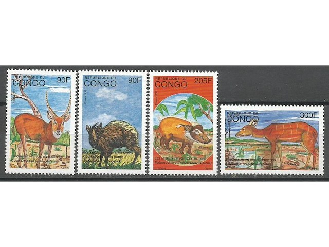 Kongo Brazavil,Fauna 1997.,vrlo redak set,čisto