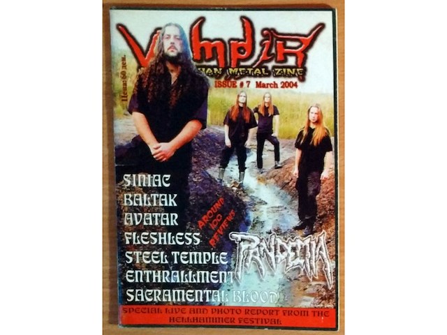 fanzin VAMPIR br. 7 (2004) makedonski metal zin na eng.