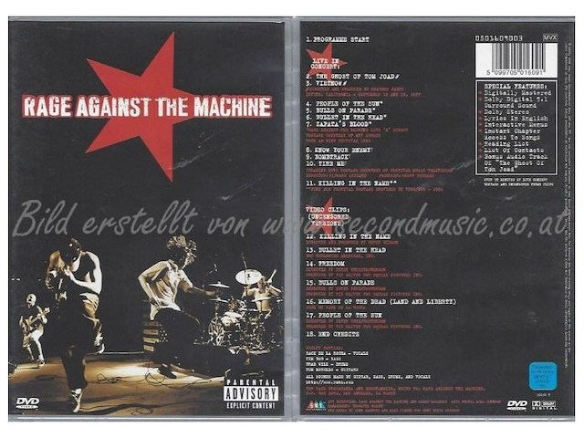 Rage Against The Machine - DVD/LiveInConcert,videoclips