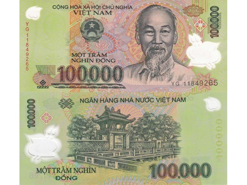 VIETNAM 100.000 Dong 2011 UNC, P-122 POLYMER