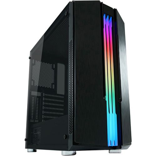 LC POWER Gaming 702B - Skyscraper_X - ATX gaming case tempered glass RGB vertical PCI slots 2x USB 3.0 2x USB 2.0 HD Audio | LC-702B-ON
