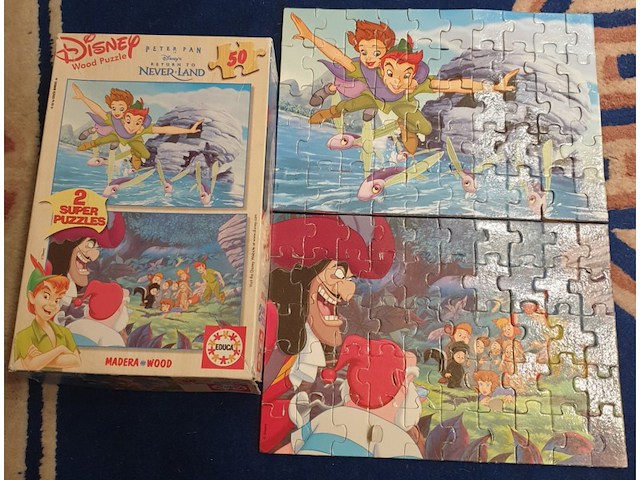 DISNEY PETAR PAN pazle drvene 2x 50 komada