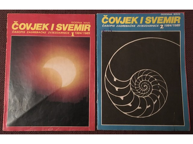 Časopisi  `Čovek i svemir` broj 1 i 2, 1984/1985