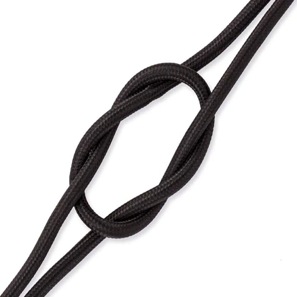 CRNI TEKSTILNI DEKORATIVNI KABEL 2X0,75mm2