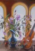 Mrtva priroda sa violinom, ulje na platnu, 72×52 cm, slikar Relja Brancic, 50 evra