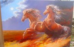 Nebeski konji, ulje na platnu, Sandor Slajf, 50×70 cm, 300 evra
