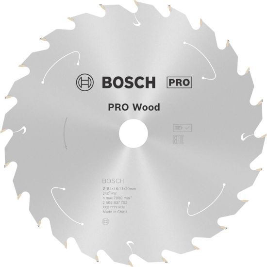 Bosch PRO Wood list za akumulatorsku kružnu testeru 184x1.6x20 mm 24z ATB max 7.900 o/min (2608837702)