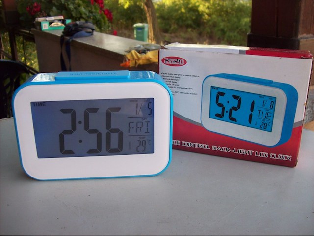 VOICE CONTROL BACK-LIGHT LCD CLOCK - nov