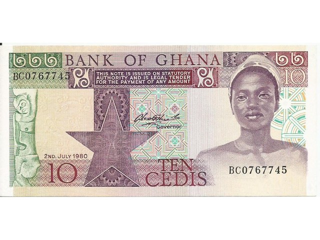Ghana 10 cedis 1980. UNC