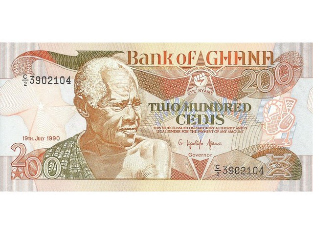 Ghana 200 cedis 1990. UNC
