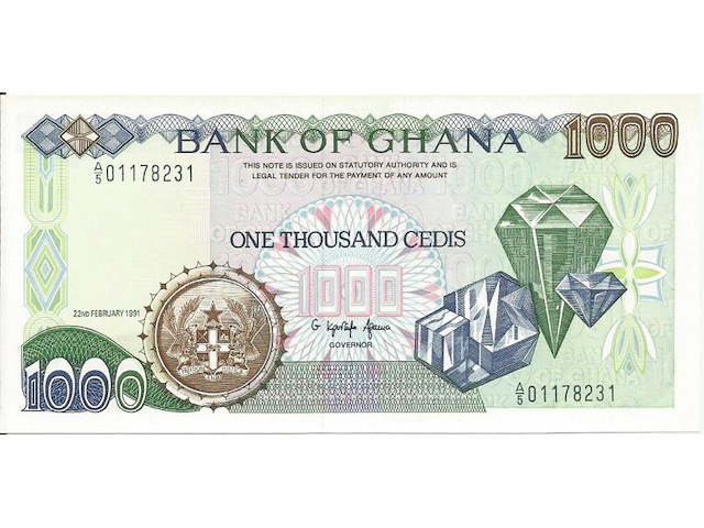 Ghana 1000 cedis 1991. UNC