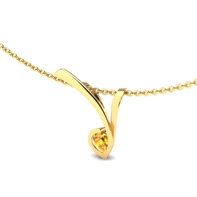 Zlatna ogrlica sa žutim safirom Krasna