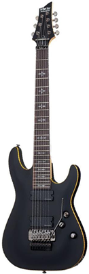 Schecter Demon-7 FR | Aged Black Satin (ABSN) #3214