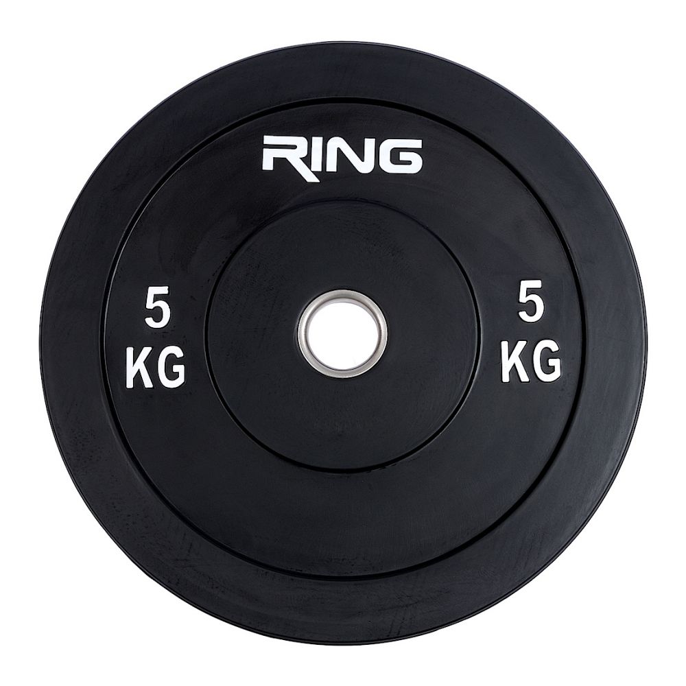 RING Olimpijski tegovi bumper crni 1x5kg RING PL37-5 (Rasprodato!)