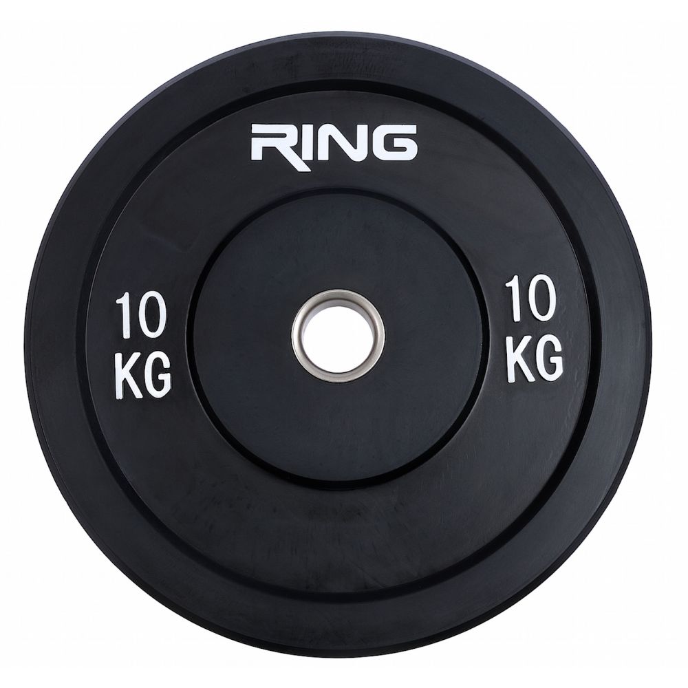 RING Olimpijski tegovi bumper crni 1x10kg RING PL37-10 (Rasprodato!)