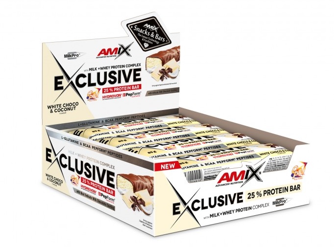 Exclusive Protein Bar 12x85g White chocolate Amix