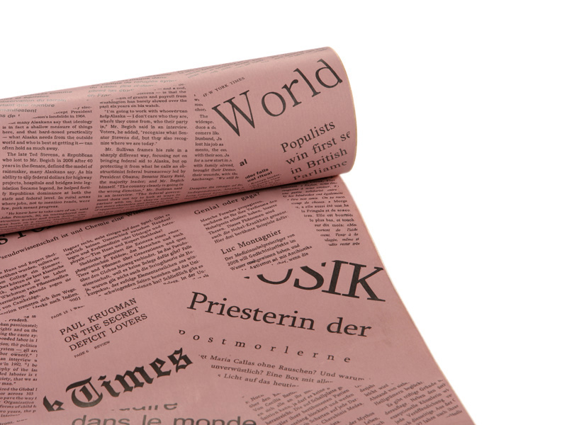 Kraft papir, novine - roze