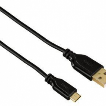"""Flexi-Slim Micro USB kabl, pozlata, crni, 0.75m"""
