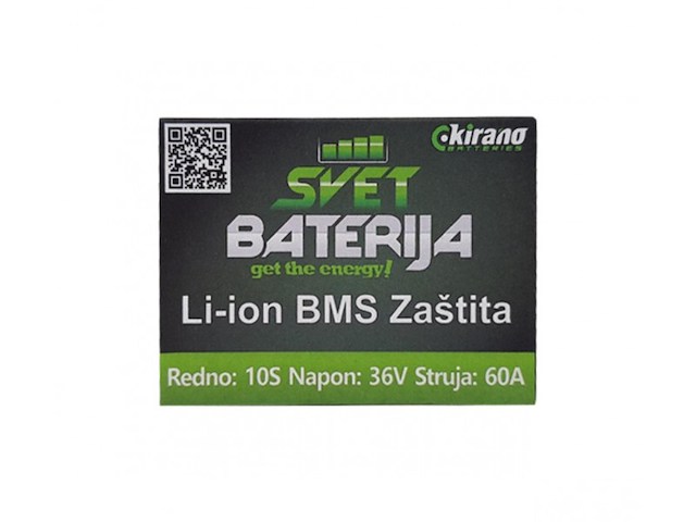 BMS 10S 60A Zaštita Balans 36V 42V 18650 Li-ion eBike