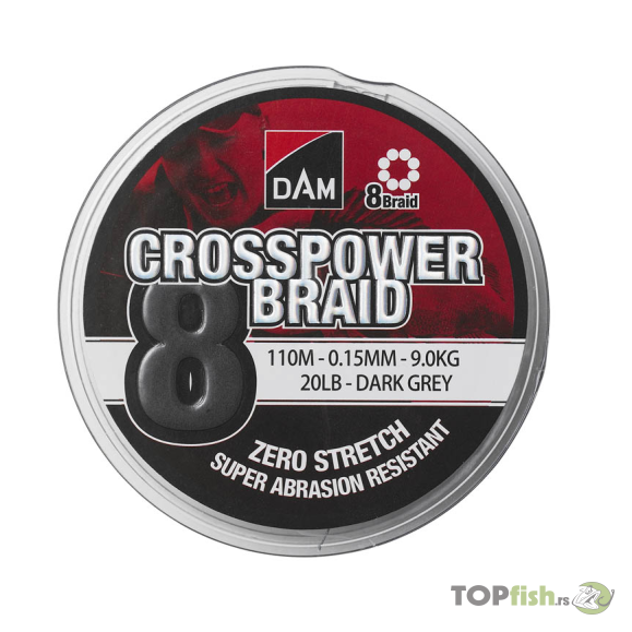 DAM Crosspower 8-Braid dark grey 150m