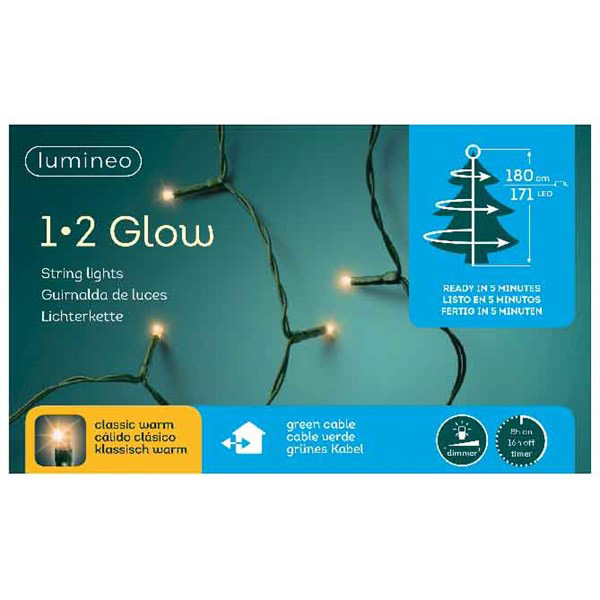 Lumineo Novogodišnje LED sijalice za jelku 180cm 171L Classic Bela 1-2 Glow 49.5466
