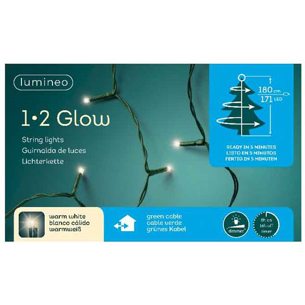 Lumineo Novogodišnje LED sijalice za jelku 180cm 171L Toplo bela 1-2 Glow 49.5461