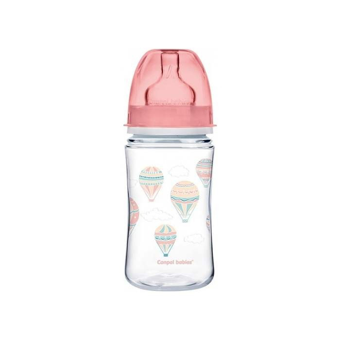 Canpol Baby Flašica 240ml Wide Neck Easy Start “The Clouds” – Pink 35/225_pin