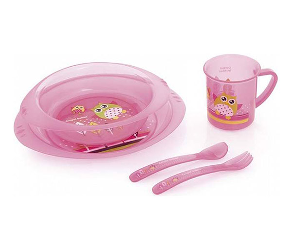 Canpol Baby Set za Hranjenje – Owl 4/405-owl-pink